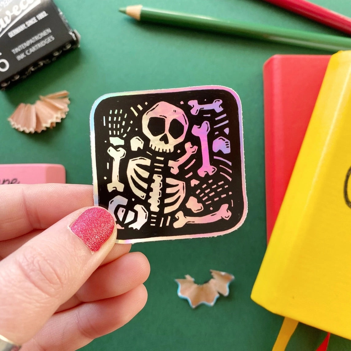 Skeleton Holographic Sticker Of Aspen Curated Ts