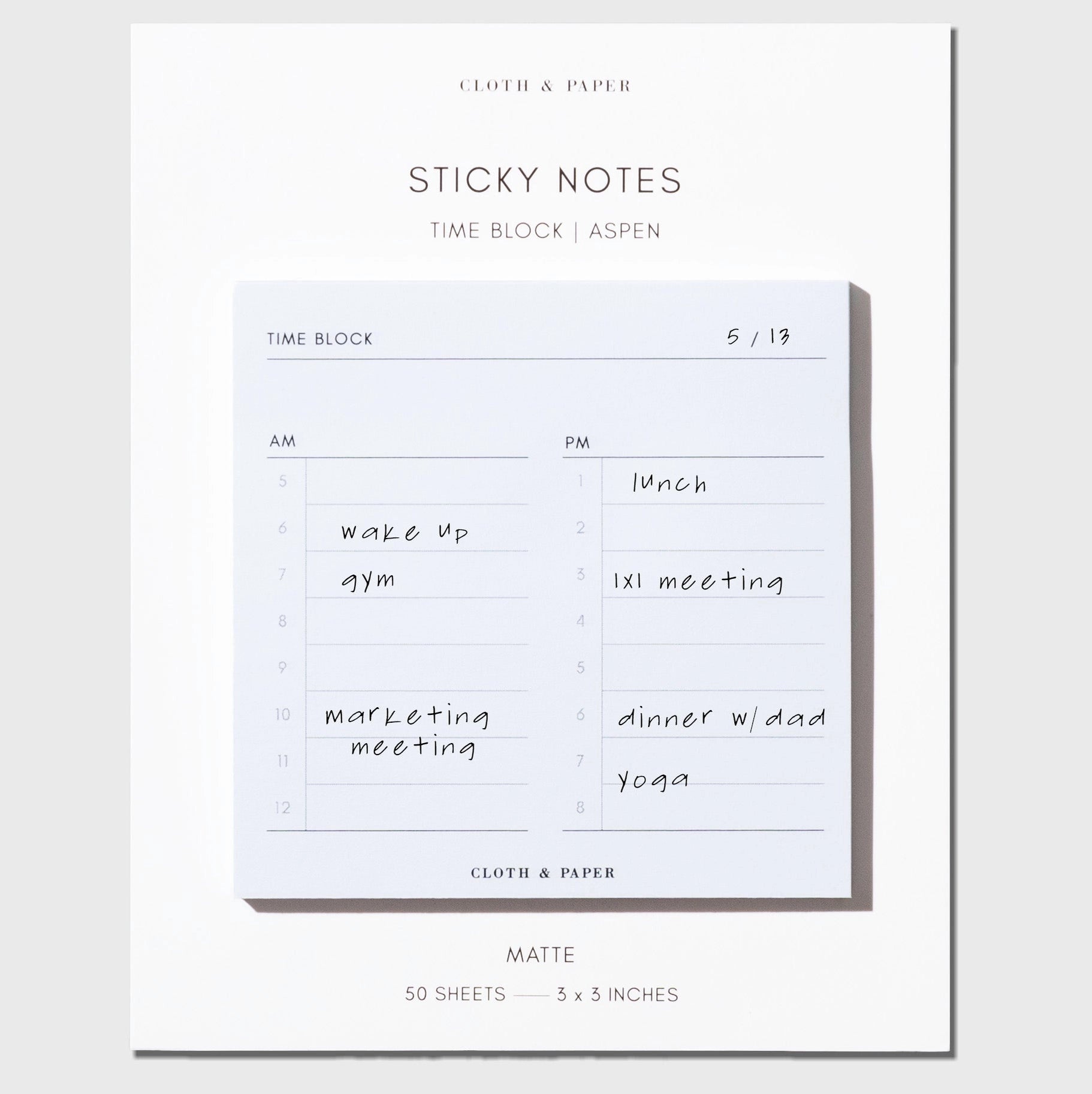Time Block Sticky Notes – Of Aspen Curated Gifts