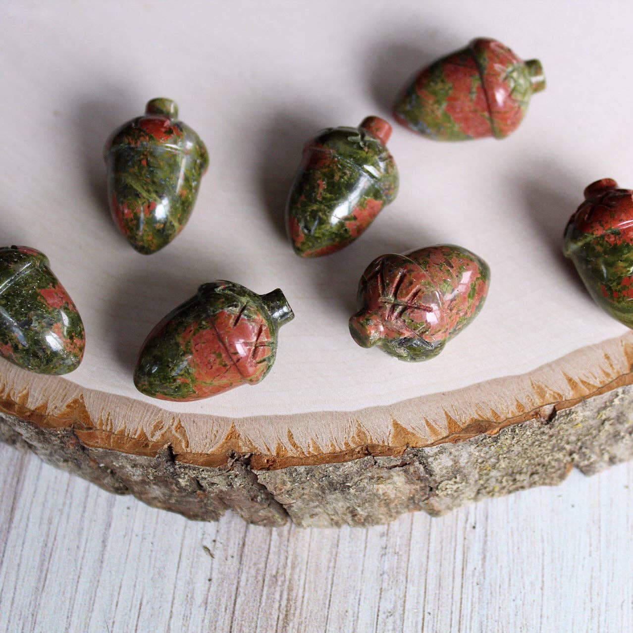 Acorn Crystal Carving - Unakite – Of Aspen Curated Gifts