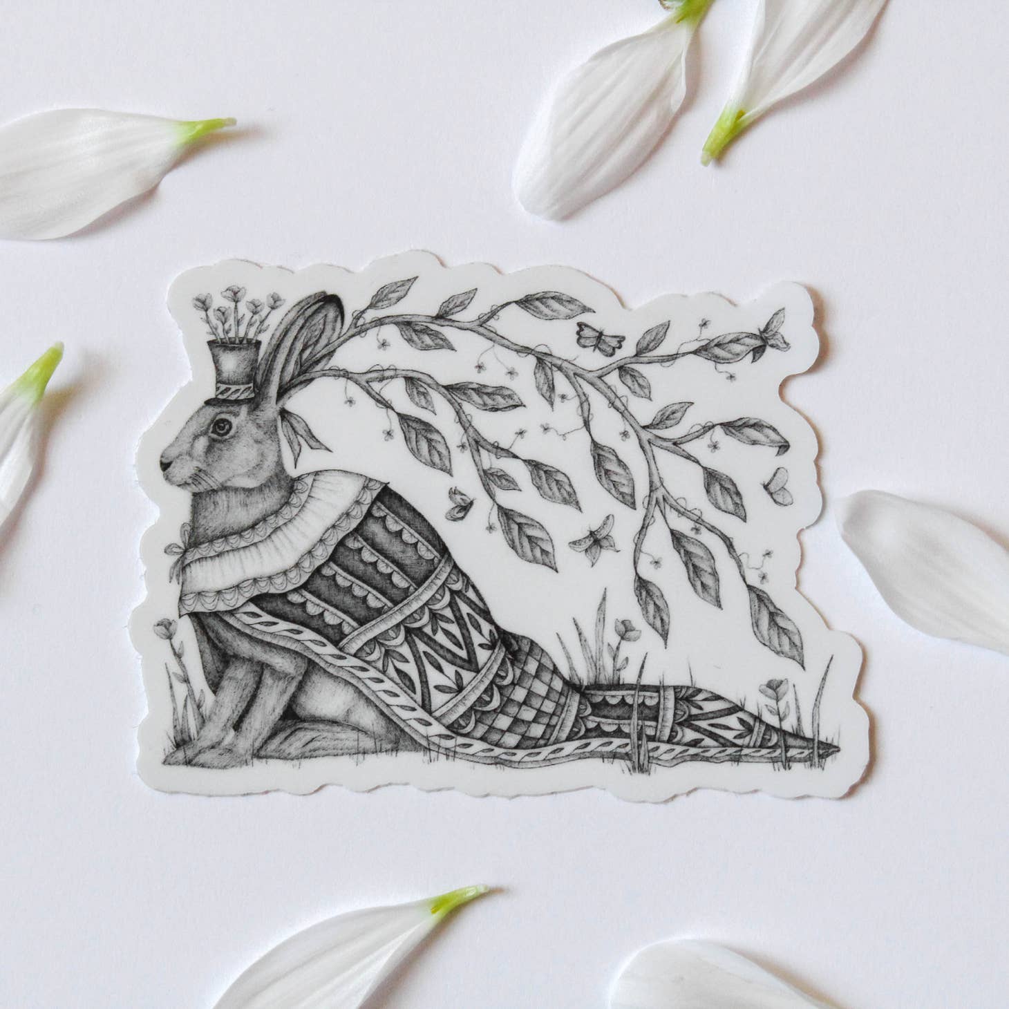 The Flowering Hare Sticker – Of Aspen Curated Gifts