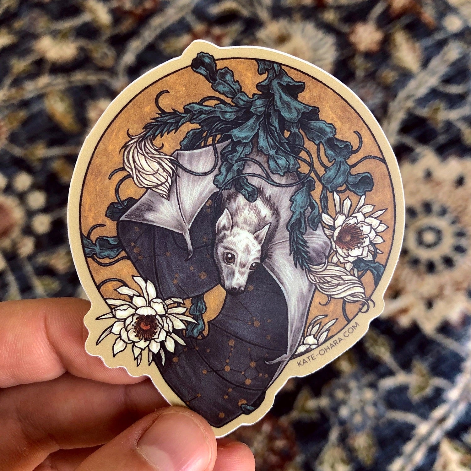 Floral Bat Sticker – Of Aspen Curated Gifts