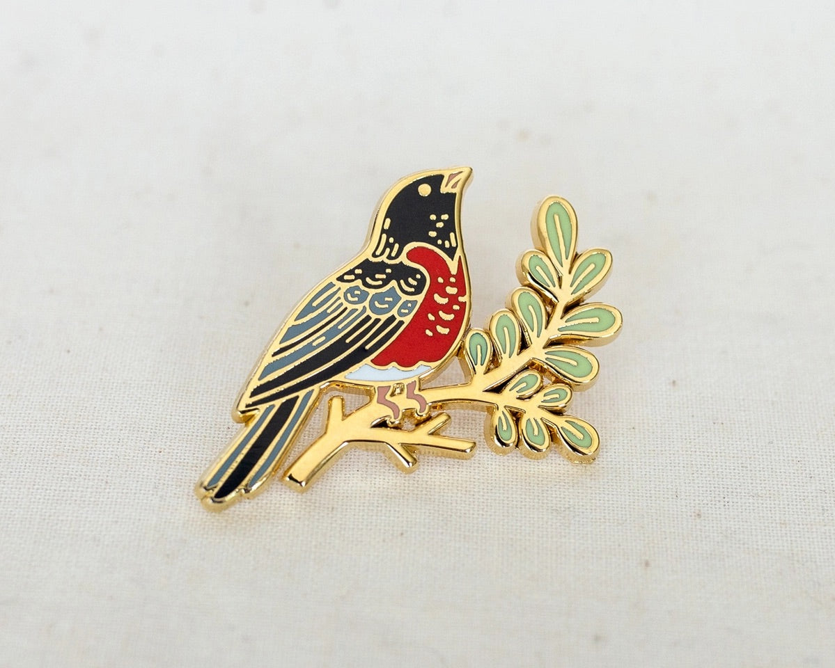 Robin Enamel Pin – Of Aspen Curated Gifts