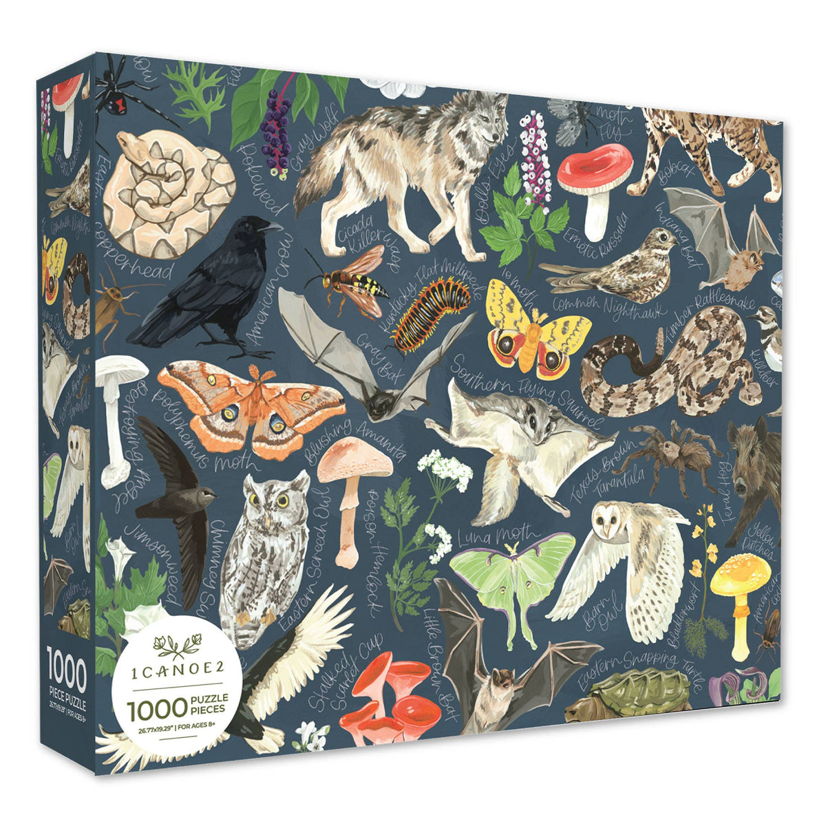 Midnight Flora & Fauna - 1000 Piece Puzzle – Of Aspen Curated Gifts