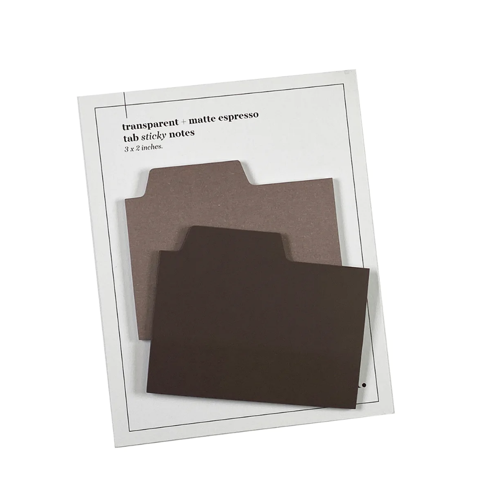 Tab Sticky Note Set - Espresso – Of Aspen Curated Gifts