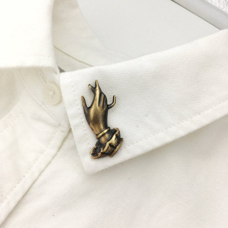 Brass Victorian Hand Pin – Of Aspen Curated Gifts