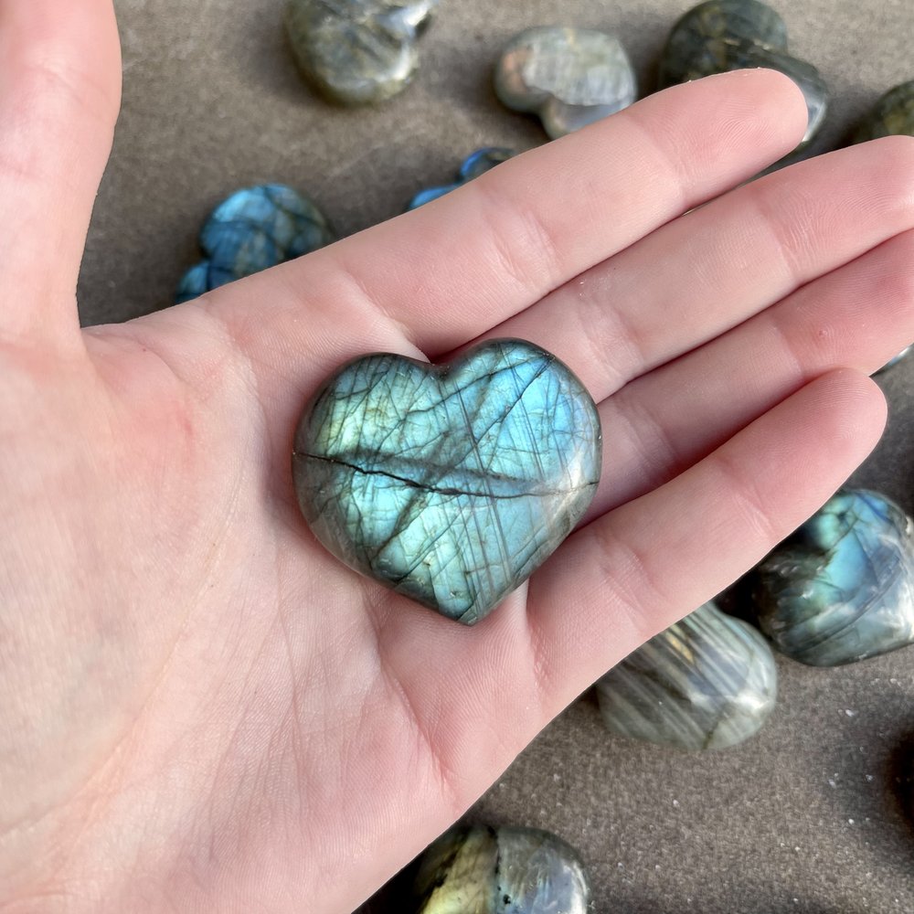 Labradorite - Heart Carvings – Of Aspen Curated Gifts